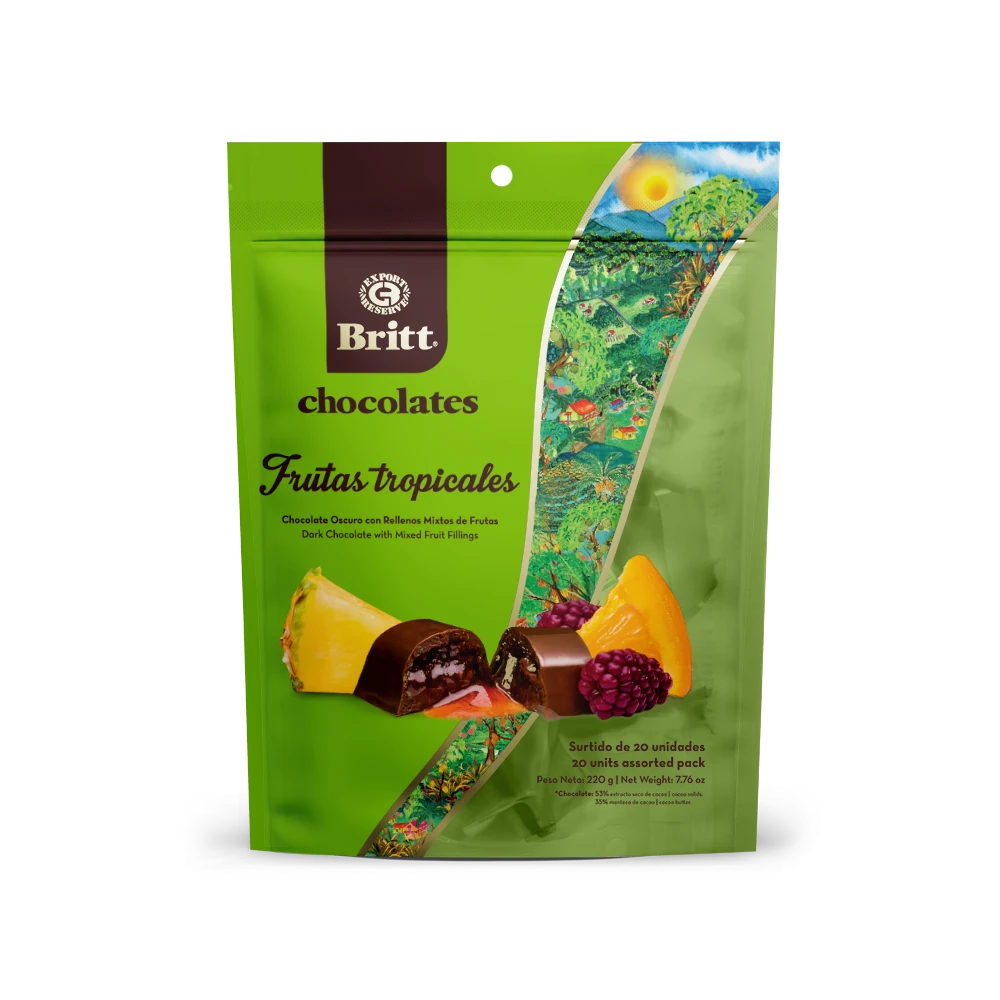 Chocolate Oscuro con Relleno de Frutas Tropicales | Café Britt – Café ...